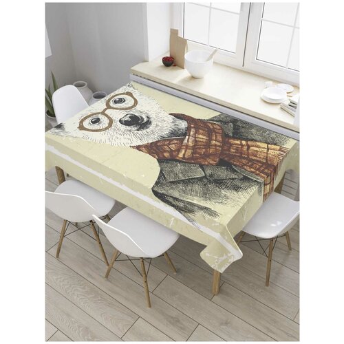 Скатерть прямоугольная JoyArty на кухонный стол "Северный мишка" из оксфорда, 180x145 см