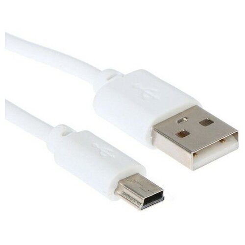 Кабель LuazON, miniUSB - USB, 1 А, 1.8 м, белый, 2 штуки