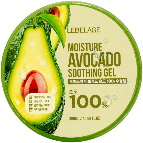 Увлажняющий успокаивающий гель Lebelage с экстрактом авокадо, 300 мл