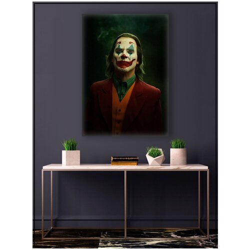 Картина для интерьера на натуральном хлопковом холсте "Джокер", 55*77см, холст на подрамнике, картина в подарок для дома