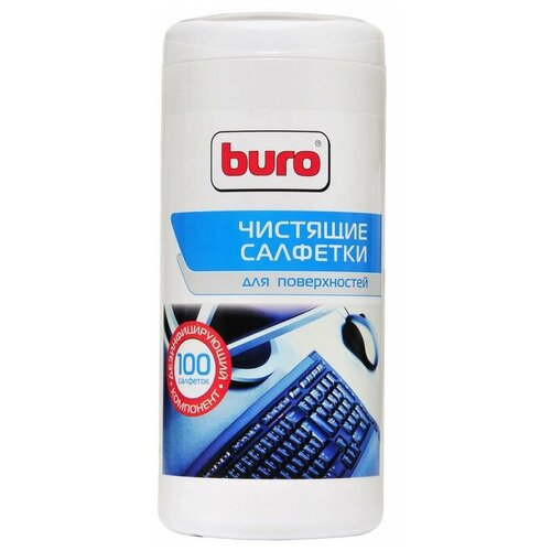 Туба Buro BU-Tsurface с чистящими салфетками, для поверхностей, 100 шт