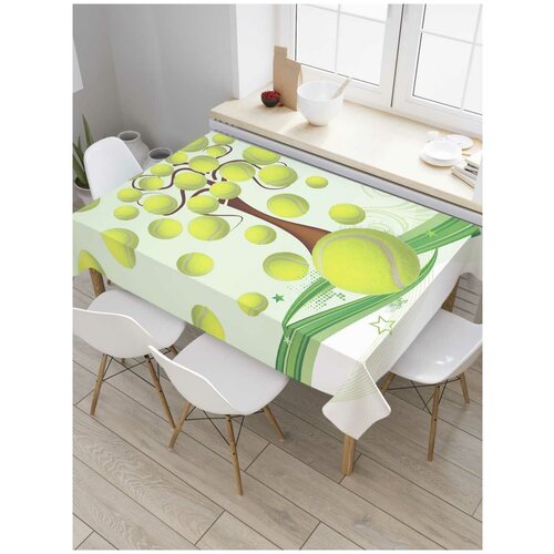 Скатерть прямоугольная JoyArty на кухонный стол "Теннисное дерево" из оксфорда, 180x145 см