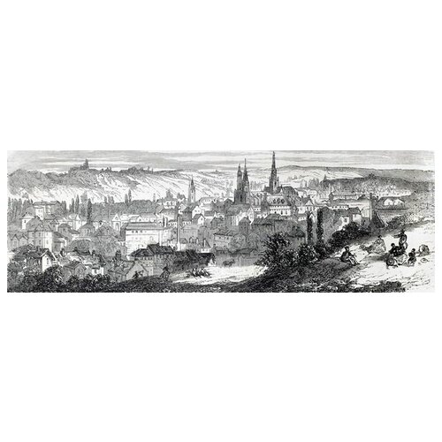 Постер на холсте Панорама города (Panorama of the city) №1 90см. x 30см.