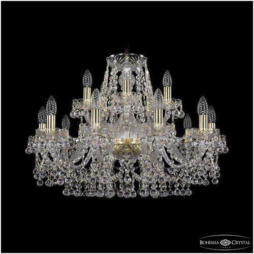 Люстра Bohemia Ivele Crystal 1409/10+5/240/G, E14, 600 Вт, кол-во ламп: 15 шт., цвет: золотой