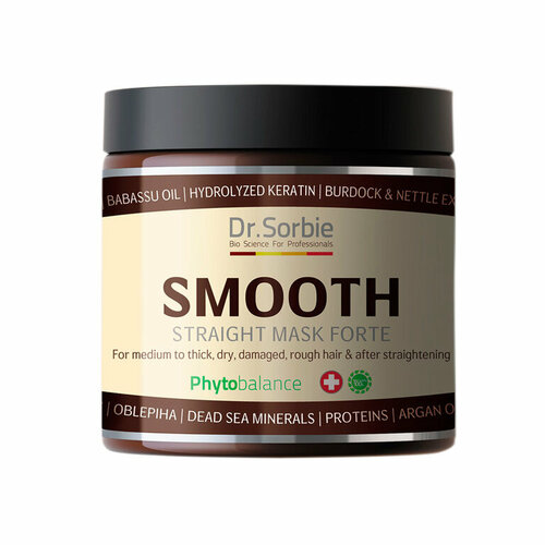 Маска разглаживающая для пористых и жестких волос 250 мл DR.SORBIE Smooth Straight Mask Forte 250 мл