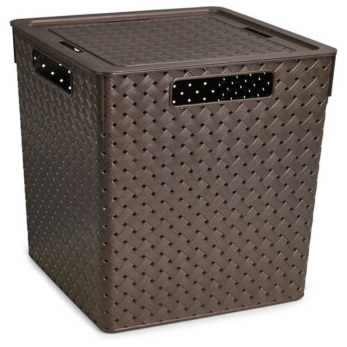 Коробка для хранения violet Береста с крышкой, 29.4х29.4х30 см, 4 шт., венге