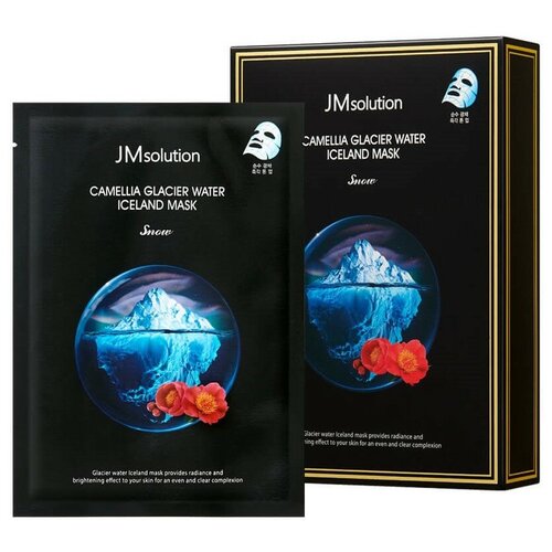 JMsolution Тонизирующая тканевая маска с камелией и ледниковой водой Исландии Camellia Glacier Water Iceland Mask Snow, 10шт.