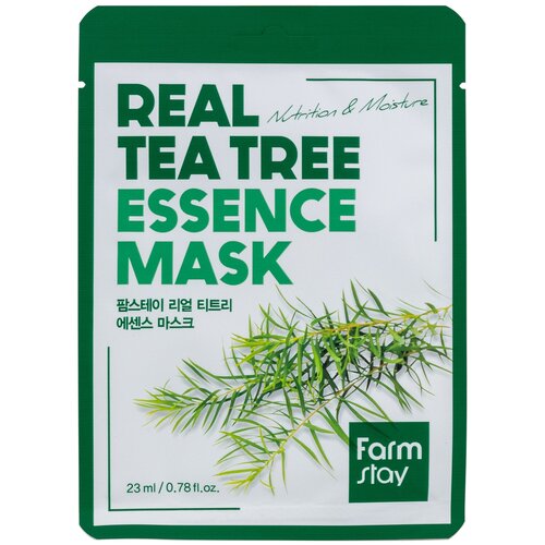 Farmstay Real Tea Tree Essence Mask тканевая маска с экстрактом чайного дерева, 30 г, 23 мл