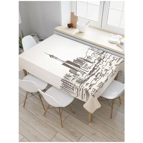 Скатерть прямоугольная JoyArty на кухонный стол "Лас-Вегас набросок" из оксфорда, 120x145 см