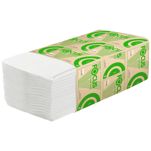Полотенца бумажные Focus ECO V-сложения белые однослойные 5049976 250 лист., белый 23 х 23 см