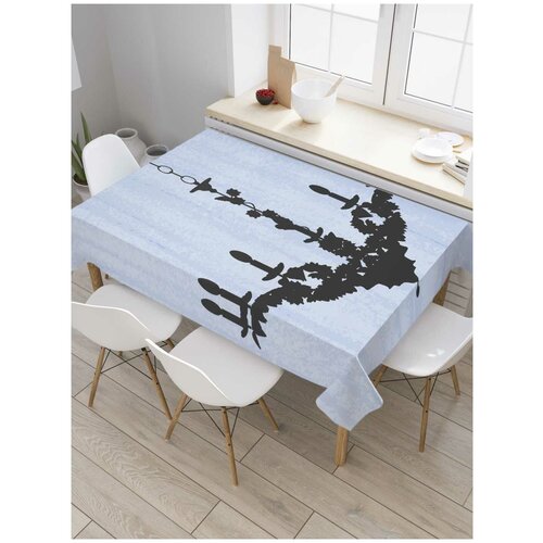 Скатерть прямоугольная JoyArty на кухонный стол "Темная люстра" из оксфорда, 120x145 см