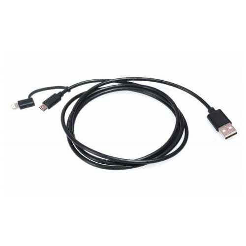 Кабель USB Lightning / Micro USB (200см, черный)