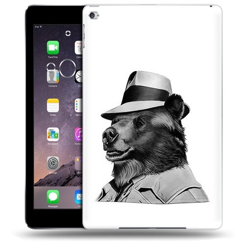Чехол задняя-панель-накладка-бампер MyPads медведь в шляпе для Apple iPad Air 2 (A1566/A1567) противоударный