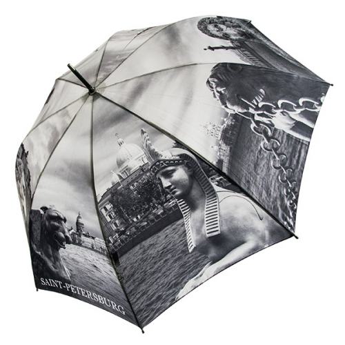 Зонт-трость Петербургские зонтики, серый