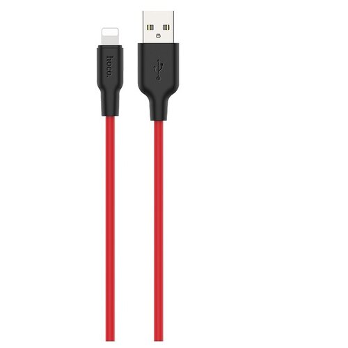 Кабель Hoco X21 Plus USB - Lightning, 0.25 м, 1 шт., черный/красный