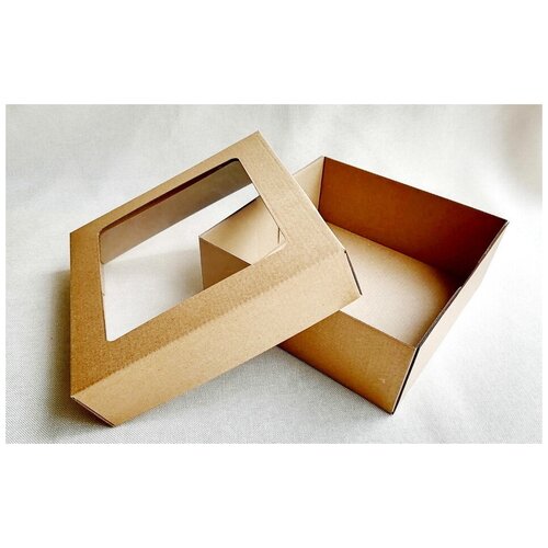 Подарочная коробка с окном 20х20х8 см, 5 шт в комплекте