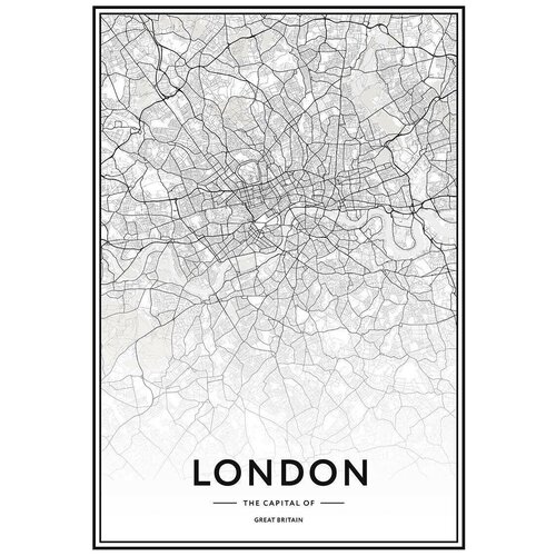 Интерьерный постер "London" размера 60х90 см 600*900 мм репродукция без рамы в тубусе для декора комнаты офиса дома