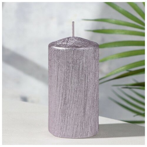 Свеча - цилиндр "Винтаж", 5х10 см, светло розовая