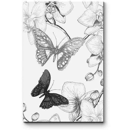 Модульная картина А бабочкам снятся цветы. 30x45
