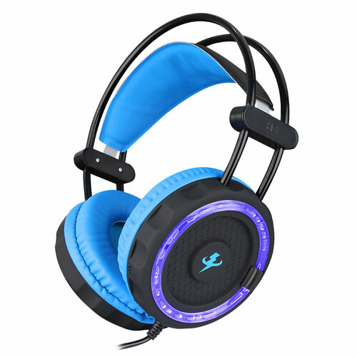 Светящиеся игровые наушники проводные H7 голубые / Гарнитура с микрофоном / Компьютерная гарнитура с микрофоном / Gaming Stereo Headphone