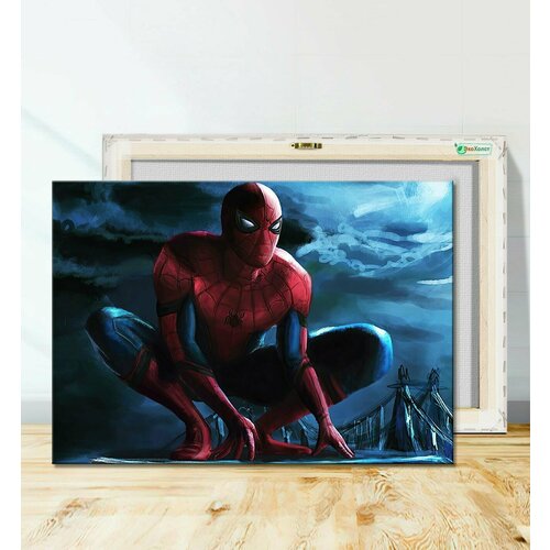 Картина на холсте для интерьера Человек Паук Spider Man Marvel супергерои 20 30х40