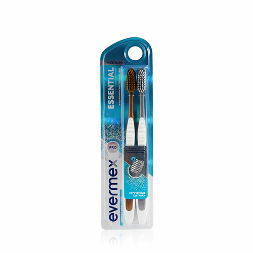 Зубная щетка Evermex " Essential " средней жесткости 2шт