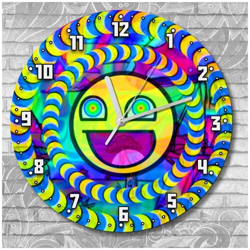 Настенные часы УФ психоделика (смайл) - 126