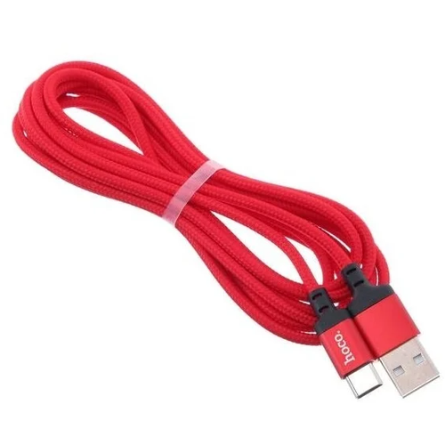 Кабель Hoco USB- Type-C 2м, 3000 mAh, красный