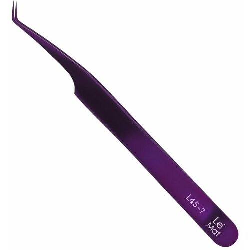 Пинцет для наращивания ресниц, Le Mat Expert Purple L 45-7