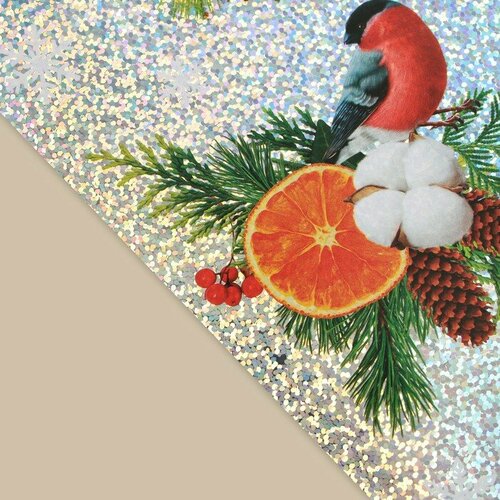 Арт Узор Интерьерные наклейки «Снегири», голография 21 × 29.7 см