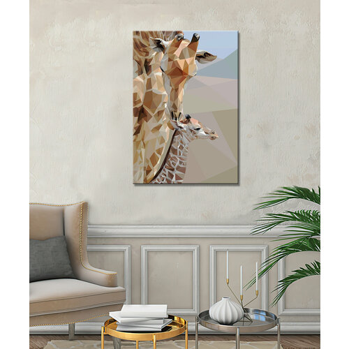 Картина - жираф, арт жираф, жираф рисунок, пятнистый жираф (2) 30х40