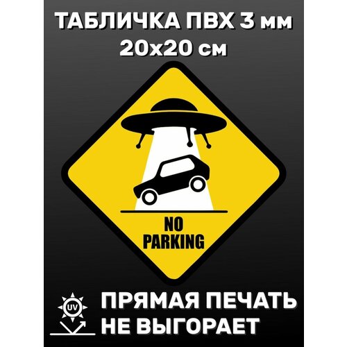 Табличка информационная No parking 20х20 см