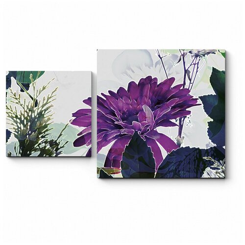 Модульная картина Винтажные цветы 150x90