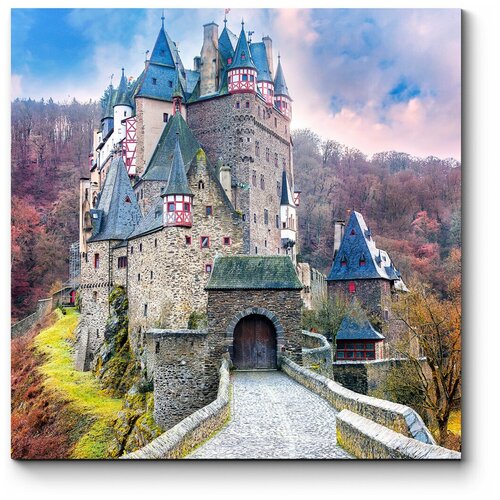 Модульная картина Сказочный замок в горах 50x50