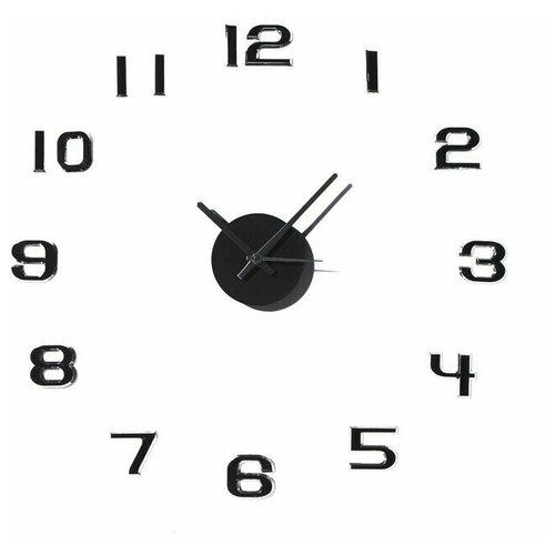 Часы-наклейка, серия: DIY, "Данбери", плавный ход, 1 ААА, серебро