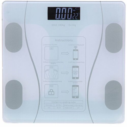 Весы напольные электронные «SMART - Style» 28*28*0,5 см, bluetooth (работает от 2хААА), Белый
