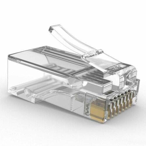 RJ-45-EZ коннектор сквозной (8P8C) под одножильный и многожильный кабель, до 24AWG, 1шт.