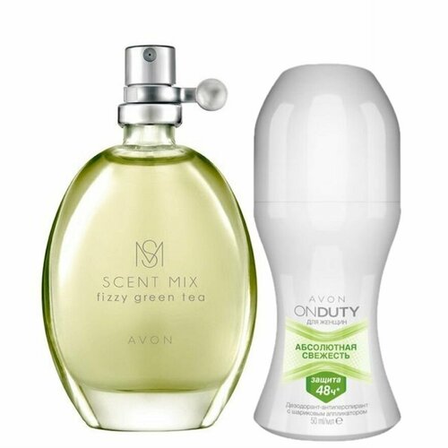 AVON Набор Scent Mix Fizzy Green Tea (туалетная вода 30 мл + шариковый дезодорант "Абсолютная свежесть" 50мл)