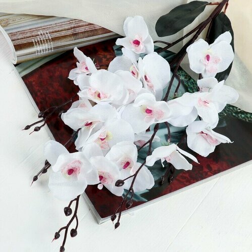 Цветы искусственные "Орхидея фаленопсис" 8х80 см, белый