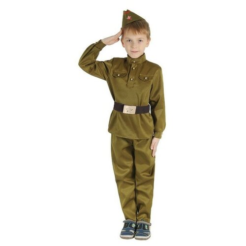 Маскарадный костюм военного для мальчика с пилоткой рост рост 134 размер 68 1518650