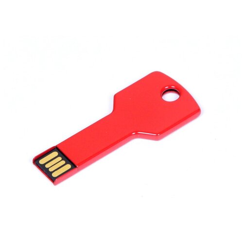Металлическая флешка Ключ для нанесения логотипа (4 Гб / GB USB 2.0 Красный/Red KEY)