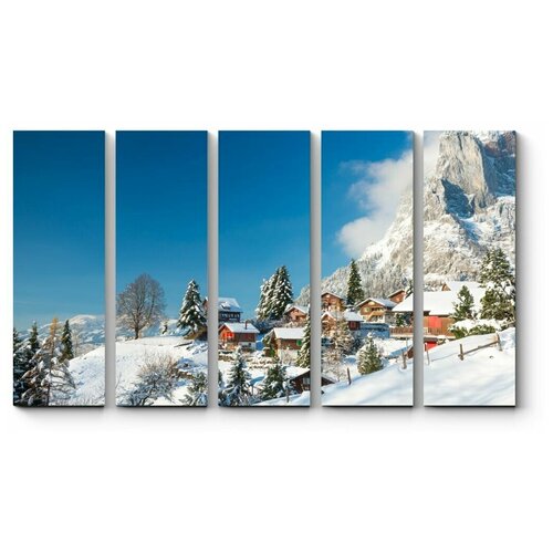 Модульная картина Зимняя Швейцария 110x66