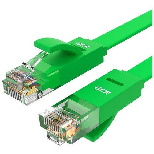 Патч-корд плоский прямой GCR 5.0m UTP медь, кат.6, зеленый (GCR-LNC625-5.0m)