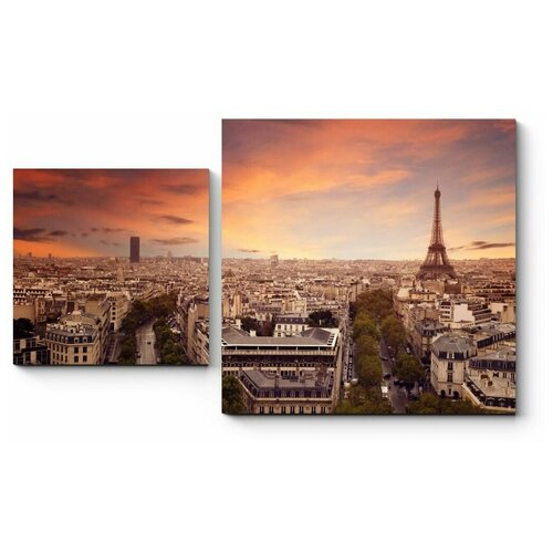 Модульная картина Прекрасный Париж с высоты 80x48