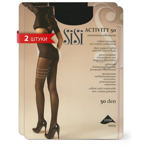 Колготки Sisi Activity, 50 den, 2 шт., размер 4/L/4-L, черный