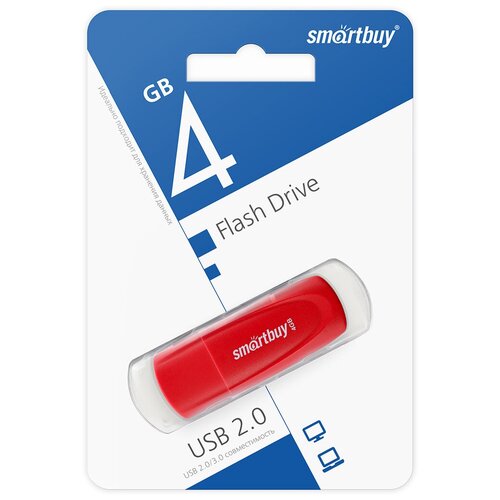 USB Flash Drive 4Gb - SmartBuy Scout Red SB004GB2SCR