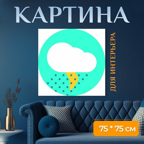 Картина на холсте "Погода, икона, прогноз" на подрамнике 75х75 см. для интерьера