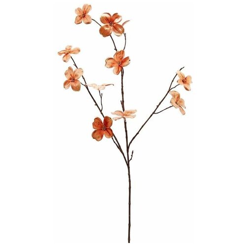 Декоративная ветка цветы кизила вельвет, розовый бархат, 100 см, EDG