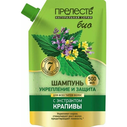 Прелесть Шампунь для волос, Укрепление и Защита Bio, 500 мл