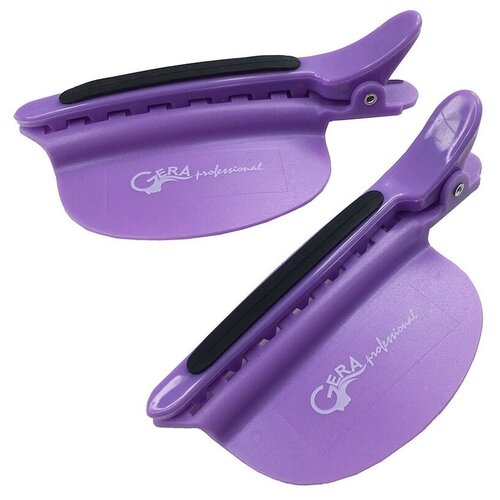 Gera Professional, Зажим для волос "Бабочка", цвет фиолетовый, 2 штуки в упаковке